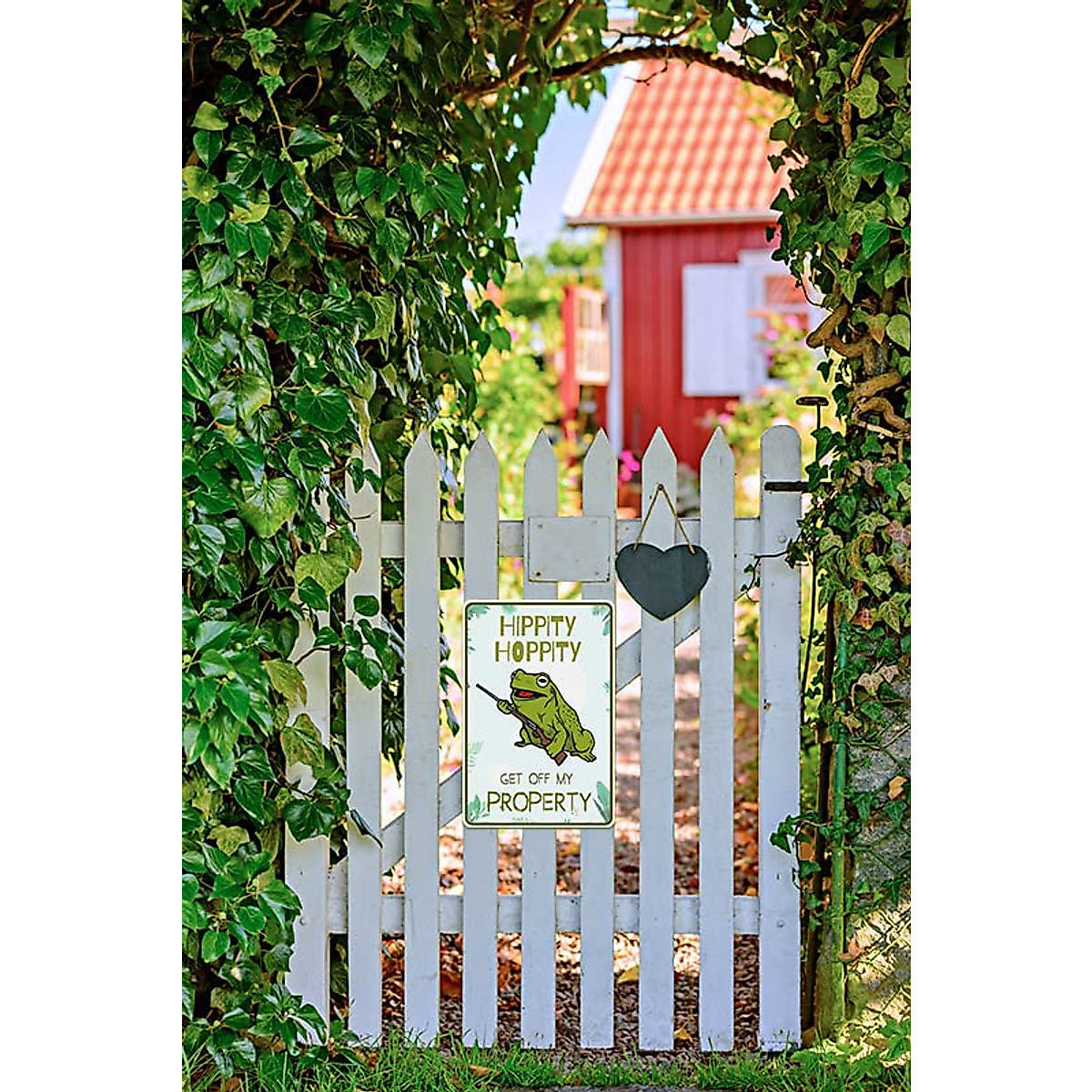 Bestylez Funny Metal Sign Door Sign Frog Decor For Bedroom, Bar, Garage, Yard - Hippity Hoppity Get Off My Property Frog Gift 12 x 8 Inch (005)