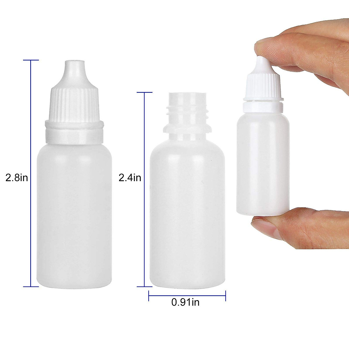 AKOLAFE 100PCS 15ML Plastic Dropper Bottles 0.5oz Eye Dropper Bottle with Screw Cap Empty Squeezable Liquid Dropper Bottle for Travel Small Eye & Ear Dropper Bottles to Store & Sort Essential Oil