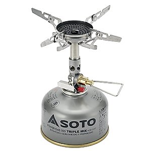 SOTO Windmaster Stove with 4Flex - Canister Stove for Windy Weather - Durable with Windscreen and Micro Regulator Valve System - Canister not Included
