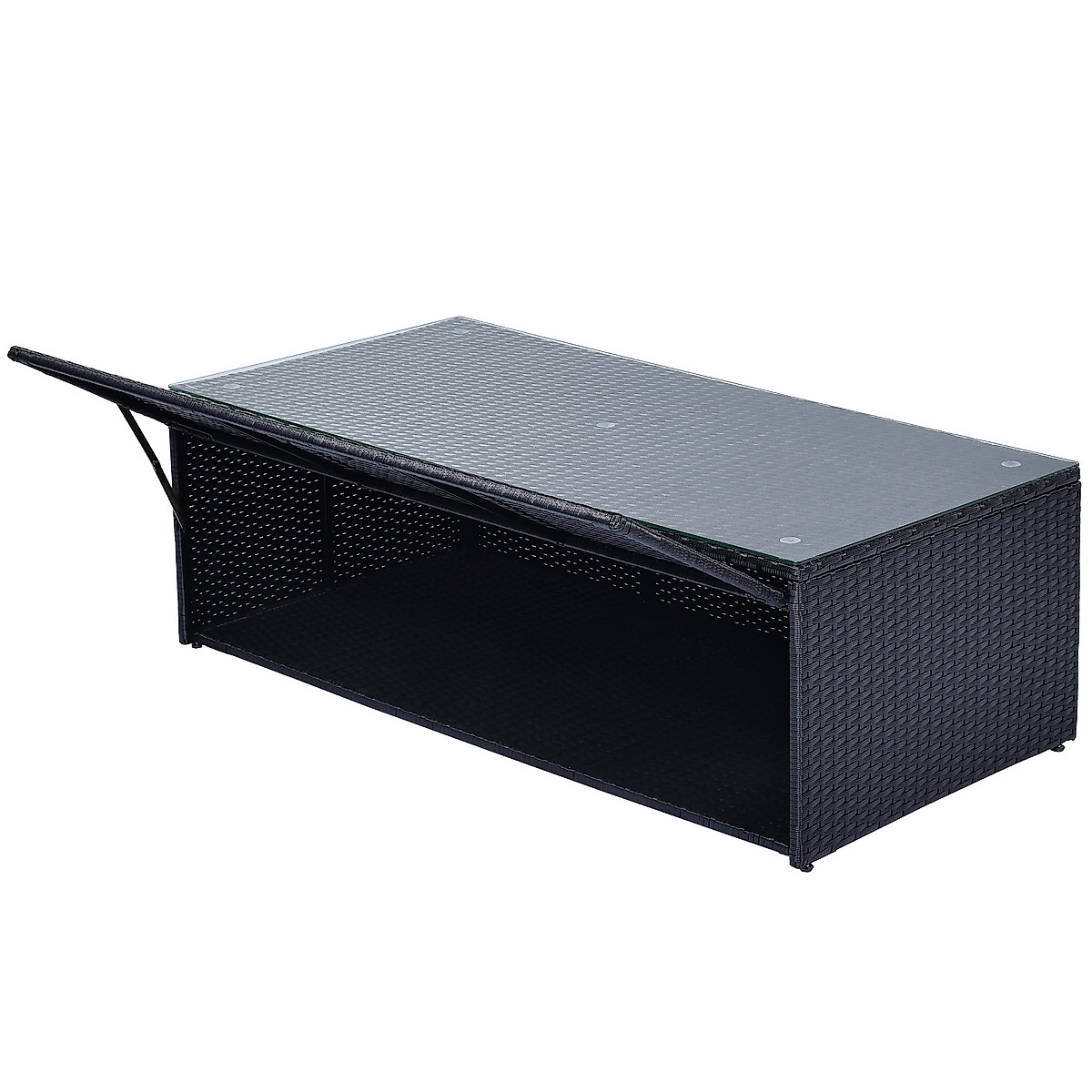 JIVOIT 6 Piece Outdoor Dining Sectional Sofa Set, All-Weather Wicker PE Rattan Furniture Sets with Coffee Table/Ottomans/Removable Cushions, Patio Conversation Set (Black Wicker, Beige Cushion)