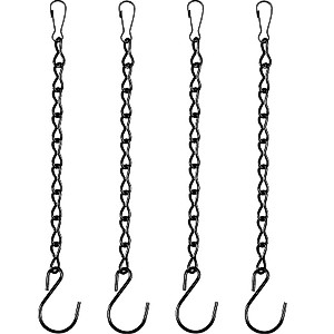 Outus Hanging Chain for Hanging Bird Feeders, Wind Chimes, Decorative Ornaments, Birdbaths, Planters and Lanterns Outdoor Indoor, 4 Pieces(Black, 9.5 inch)