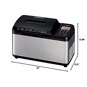 Zojirushi BB-PDC20BA Home Bakery Virtuoso Plus Breadmaker, 2 lb. loaf of bread, Stainless Steel/Black