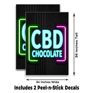 CBD Chocolate (24" X 36") Vinyl Decal Only (Pack of 2) |Sign|Sticker|Poster