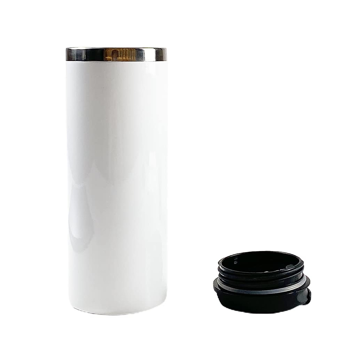 MR.R 15oz Sublimation Blanks Tumbler with Lid,Stainless Steel Double Wall Vacuum Insulated Travel Water bottle Straight Mug,Durable Powder Coated Coffee Cup,White, 450ml