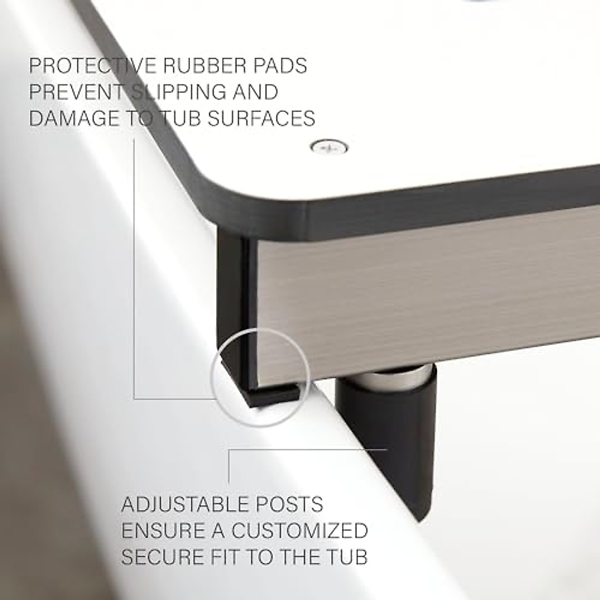 Seachrome Removable Tub Seat, Bridgeport 27-Inch x 15-1/2-Inch, White Phenolic