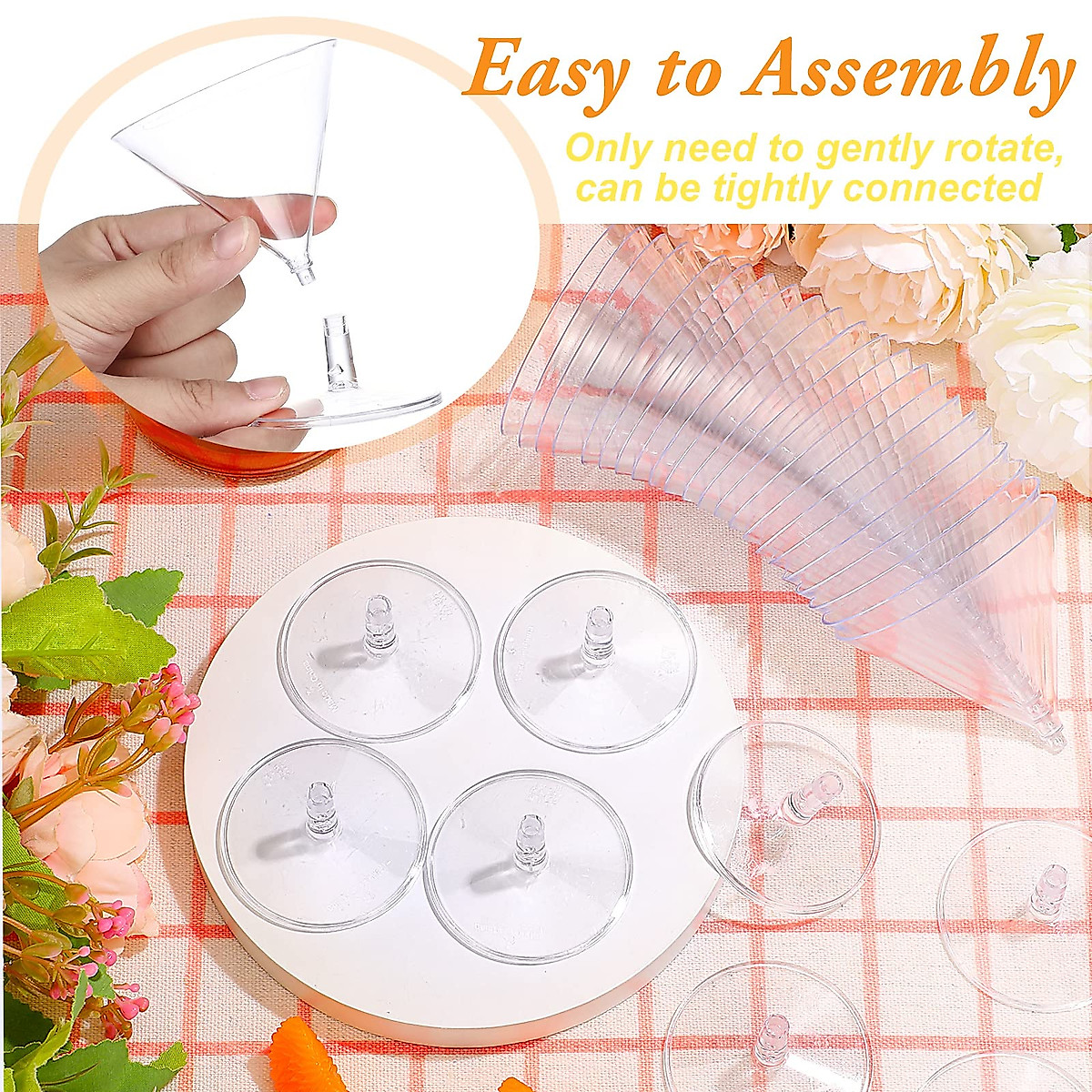 Boao Clear Plastic Martini Glasses 2oz Disposable Cocktail Glasses Mini Dessert Cups Shooter Shot Glasses for Parties Wedding Events, Cocktails Parties (150 Pieces)