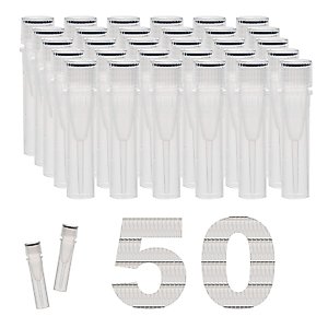 CryoKing Cryogenic Vials 0.5ml with O-Ring Caps Cryotubes for Low Temperature Sample Storage Clear Sterile Vials, Bag of 50