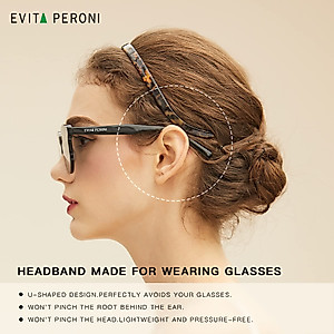 EVITA PERONI Hair Band for Eyewear, No Pressure, Non Slip Fashion Thin Headbands for Women - Tortoise - Hairband for Women's Hair