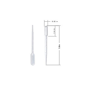 40Pcs 3ml Plastic Transfer Pipettes by VCCGY, Disposable Droppers for Watercolor Art, Science Laboratory, Handmade (Transparent-40pcs)1