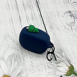 Cartoon Kawaii Case for JBL Tune 215TWS Earbuds, Seadream Portable Cute 3D Animal Cartoon Silicone Scratch Shock Protective Cover with Carabiner (Sleeping Frog)