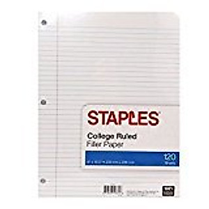 Staples College Ruled Notebook Filler Paper, Loose Leaf (2-Pack)