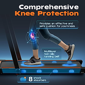 AIRHOT Walking Pad with Incline, Under Desk Treadmill for Home Office, 4 in 1 Portable Folding Treadmills, 2.5HP Low-Noise Treadmill LED Display for Walking Jogging Running