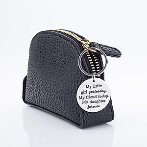 Daughter Keychain Gift from Father Mother for Bride Adult Daughter Little Girl Birthday Wedding Valentine Day Graduation Christmas Dad Mom Gifts for Women Teen Teenage Key Ring Jewelry