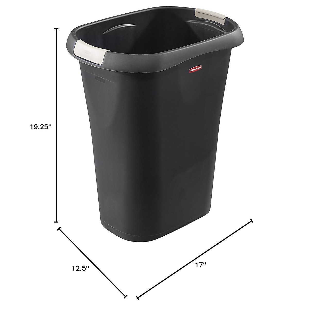 Rubbermaid Open Waste Basket, 32-Court/8-Gallon, Black, Garbage Container Bin for Kids/Adults, Fits under Desk for Kitchen/Home/Office/Bathroom/Dorm