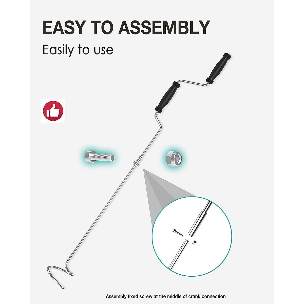 EJWOX Compost Aerator Tool - Manual Compost Turner and Mixing Tool for Outdoor Compost Tumbler Bins,Stainless Steel Rotating Compost Turning Tool