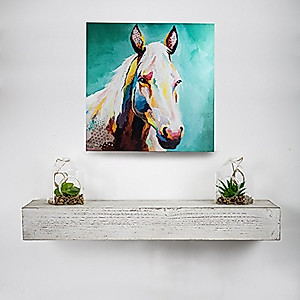 American Art Decor Floating Wall Shelf - Rustic Decor Shelves for Living Room, Bedroom, Kitchen, & Laundry Room - Farmhouse Wall Shelves (White, 3.25”x24.25 x 8.25”)