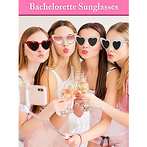 Flutesan 12 Pack Bachelorette Sunglasses Bride Bridesmaid Sunglasses Heart Shaped Sunglasses Women Eyeglasses for Party (Mixed Colors)