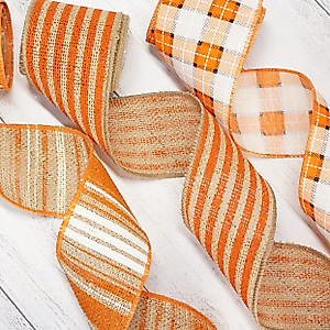 CT CRAFT LLC Christmas Wired Ribbon Assortment 27 Yards (2.5 Inch Wide 3Yards 9Rolls) for Christmas Fall Home Decor, Gift Wrapping, Bow Making, Wreath, DIY Crafts