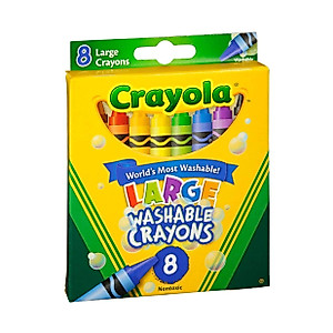 Crayola Washable Crayons, Large, 8 Colors - 2 Packs