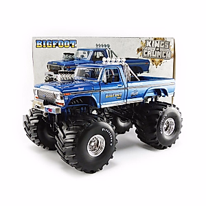 Kings of Crunch - Bigfoot #1-1974 Ford F-250 Diecast Monster Truck with 66-Inch Tires in 1:18 Scale