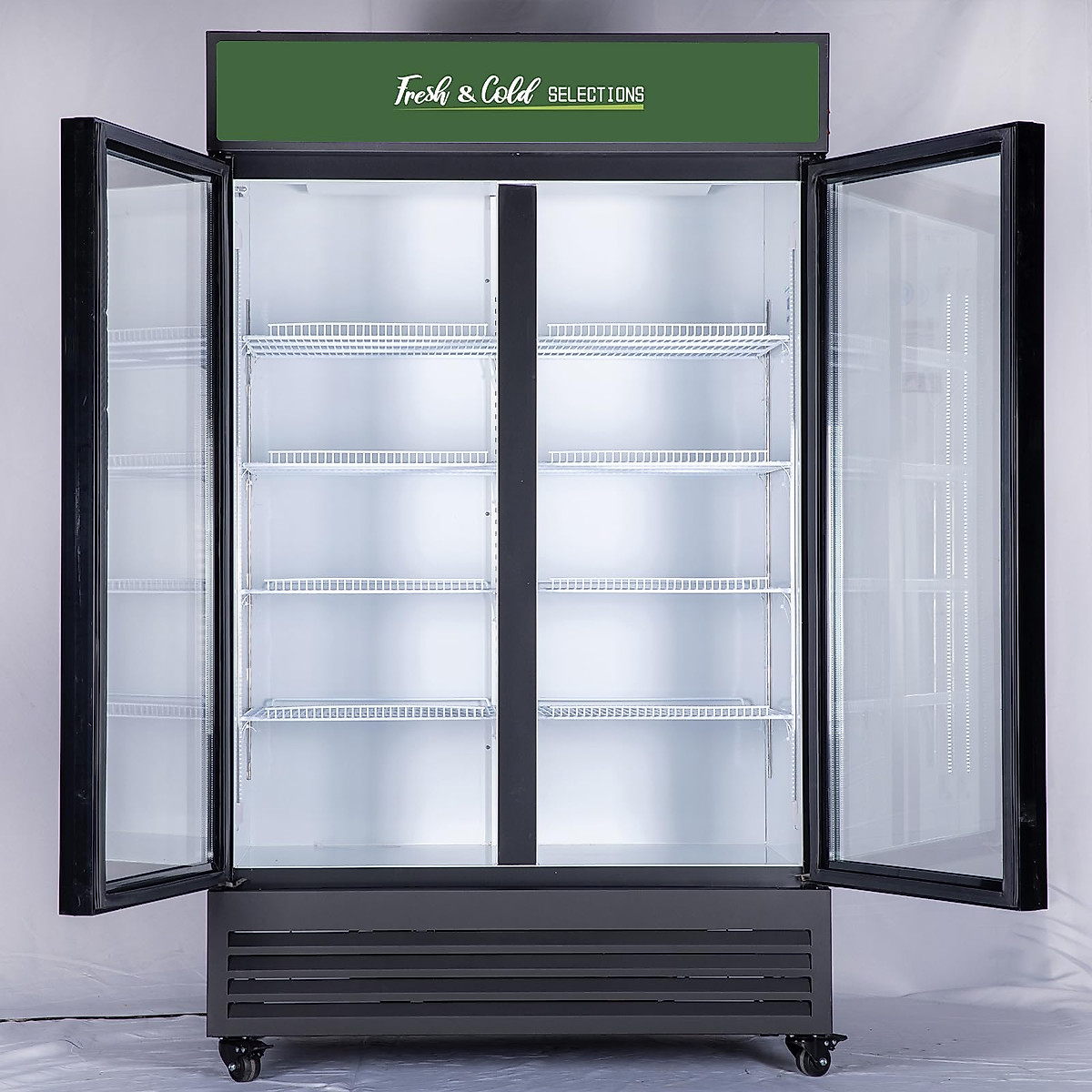 Commercial Flower Display Refrigerator Floral Fridge,Glass Door Flower Merchandiser Beverage Drink Cooler with LED Light Adjustable Shelves,ETL and NSF Approval,42.5Cu Ft,47.2" Wide,Hinge