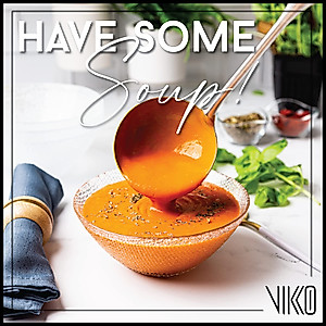 Vikko Soup Bowl, Set of 4 Glass Bowls, 6.5 Inch Salad Bowls, Elegant Textured Glass Design, Stackable Glass Bowls, Dishwasher Safe