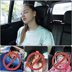 cxyhzq car seat headrest Pillow,Road pal headrest,Left and The Right 3 Levels Adjustable, U haped car leeping Pillow for Kids (Beige)