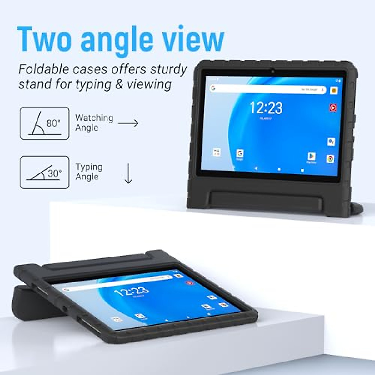 Bolete Case for Onn 10.1 Tablet Pro Model 100003562 (2020 Release), Kids 10.1 Inch Android Tablet Onn 10.1 Pro Case with Handle EVA Foam Shockproof Washable Cover for Adults, Children - Black