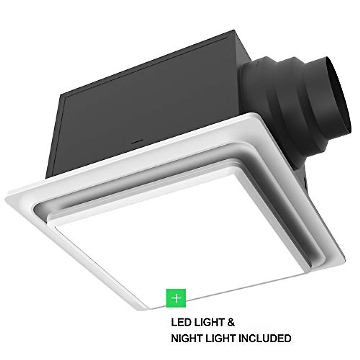 Aero Pure ABF110 L5 W ABF110L5 Ceiling Mount 110 CFM w/LED Light/Nightlight, Energy Star Certified, White Quiet Bathroom Ventilation Fan