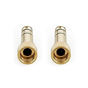 CESS 2-Pack 1/4" Stereo Phone Screw-On Adapter - Male 1/8" to Male 1/4" - 3.5mm Stereo to 6.35mm Stereo