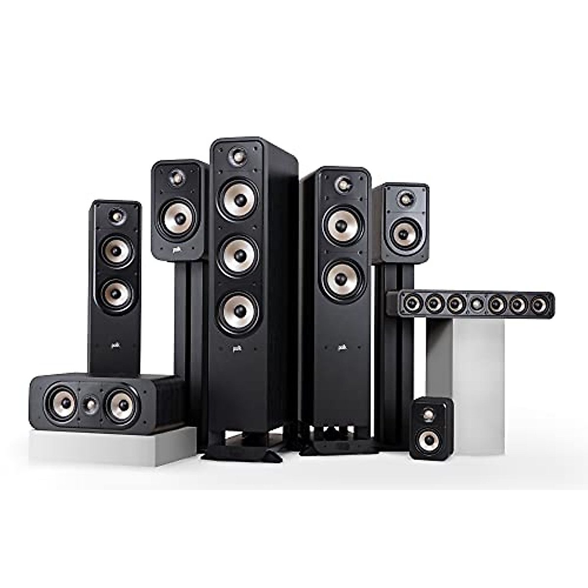 Polk Signature Elite ES20 Bookshelf Speaker - Hi-Res Audio Certified, Dolby Atmos & DTS:X Compatible, 1" Tweeter & 6.5" Woofer, Power Port Technology for Effortless Bass (Pair, Stunning Black)