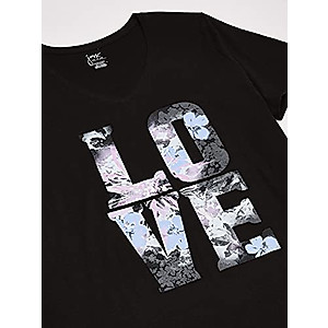 JUST MY SIZE womens Just My Size Women's Plus-size Graphic Short Sleeve V-neck T-shirt T Shirt, Big Love, 3X US