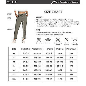 Willit Women's Golf Travel Pants Lounge Sweatpants 7/8 Athletic Pants Quick Dry On The Fly Pants Black M
