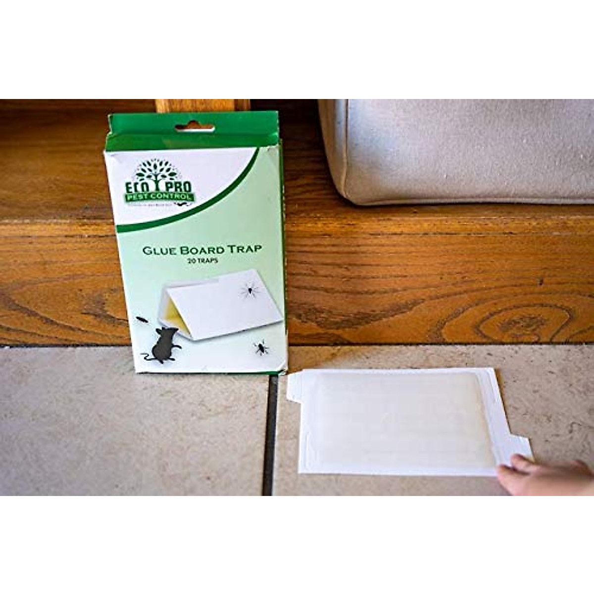 20-Pack Glue Traps by Eco Pro Pest Control | Non-Toxic Glue Traps for Bugs, Cockroaches, Ants, Spiders, Crickets, & Mice | Max Adhesive Strength Mouse Glue Trap | Indoor & Outdoor Pest Glue Traps