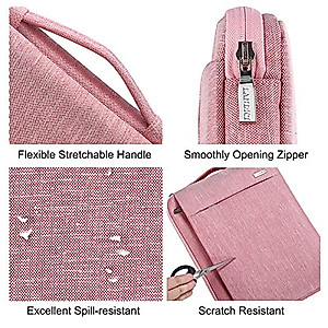 LANDICI 360° Protective Laptop Sleeve 13-14 Inch, Computer Bag Carrying Case for MacBook Air 13 M1/2022 M2, MacBook Pro 13/14 2021, Chromebook 14, Women, Slim, Shockproof, Waterproof, Pink