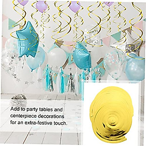 ERINGOGO 7pcs 3 Spiral Charm Gold Streamers Gold Decorations Wedding Banner Foil Hanging Swirls Ceiling Hanging Swirl Birthday Party Pendant PVC Birthday Party Backdrop Pendant Gift Baby