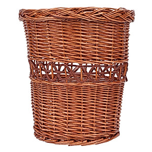 DOITOOL Portable Woven Basket Trash Can Decorative Sundries Container Basket Small Wastebasket Woven Storage Baskets for Bedroom, Bathroom, Utility Rooms, Garages (10 x 11 x 7 inch)