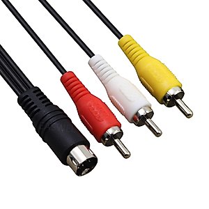 1.8m Composite 3RCA Audio Video AV Connection Cord Cable for Sega Genesis 2 or 3