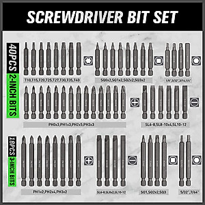 SWANLAKE 232PCS Ultimate Screwdriver Bit Set,Chrome Vanadium Steel Driver Bit Set, Includes Security Bits,Nut Driver, Ratchet Wrench and Bits Holder