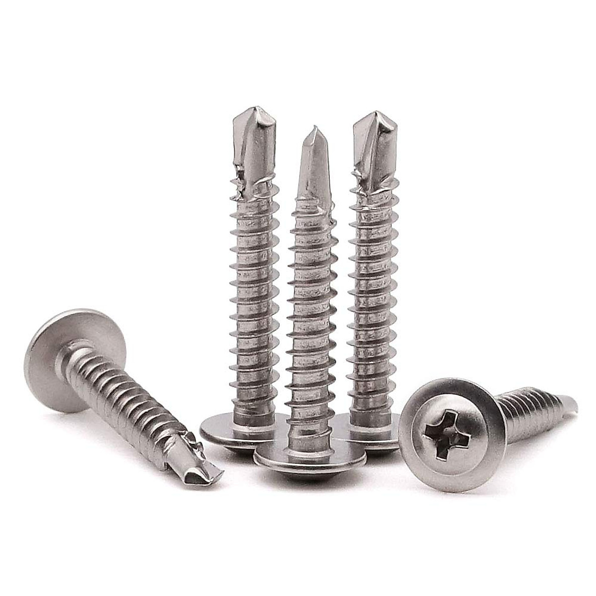 #10 x 2 (50 Pack) Stainless Steel Wafer Head Self Drilling Screws, 410 Stainless Steel Phillips Modified Truss Head Sheet Metal Screws, No Pre-drilled Needs, Quick Metal Self Tapping Screws