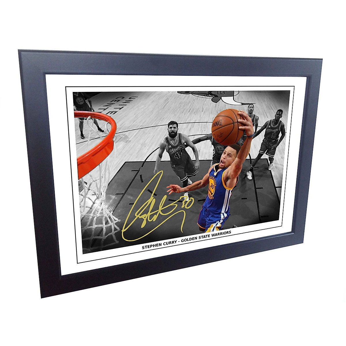 12x8 A4 Signed Stephen Curry Golden State Warriors Autographed Basketball Photo Photograph Picture Frame Gift
