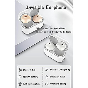 SZHTFX Invisible Earbuds Small Mini Hidden Earbuds for Work, Sleep, Music (Nude)