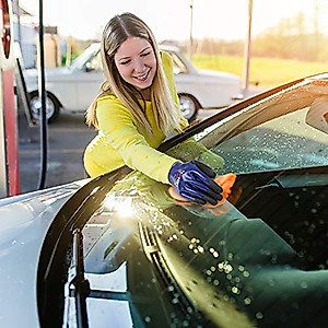 HPHST Waterproof Work Gloves, 3 Pairs Working Safety Construction Gloves Heavy Duty Oil Resistant Gardening Gloves with Nitrile Coating for Men Women Blue Large 3 Pairs