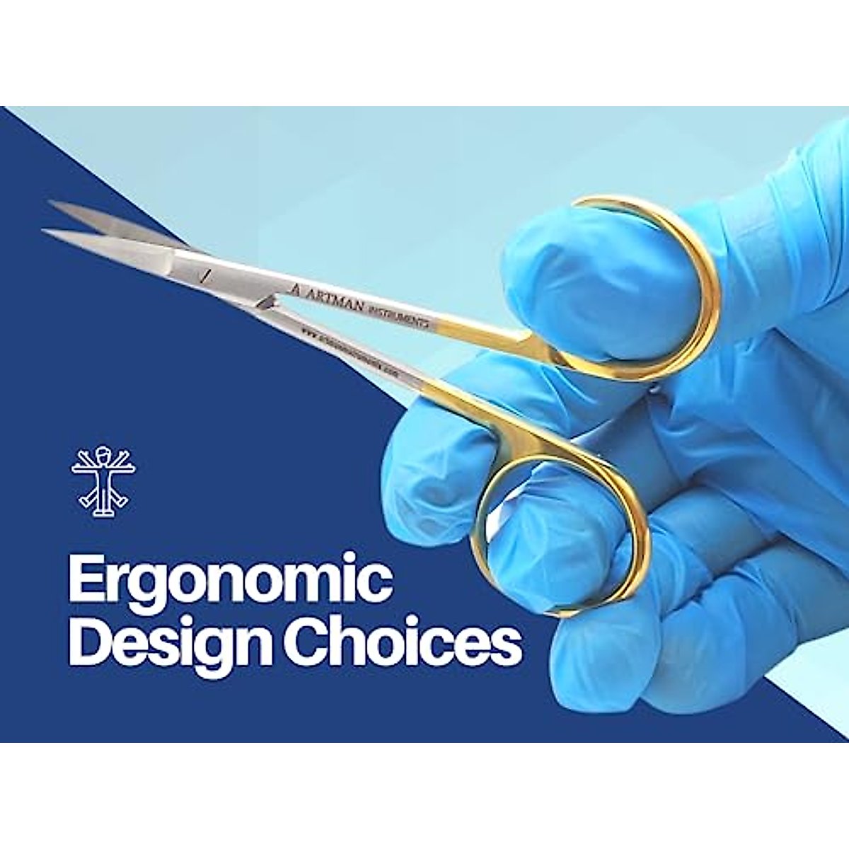 Scissors 4.5 inches Curved with Tungsten Carbide Inserts| Gold Plated Handle Extra Sharp and Durable by ARTMAN INSTRUMENTS
