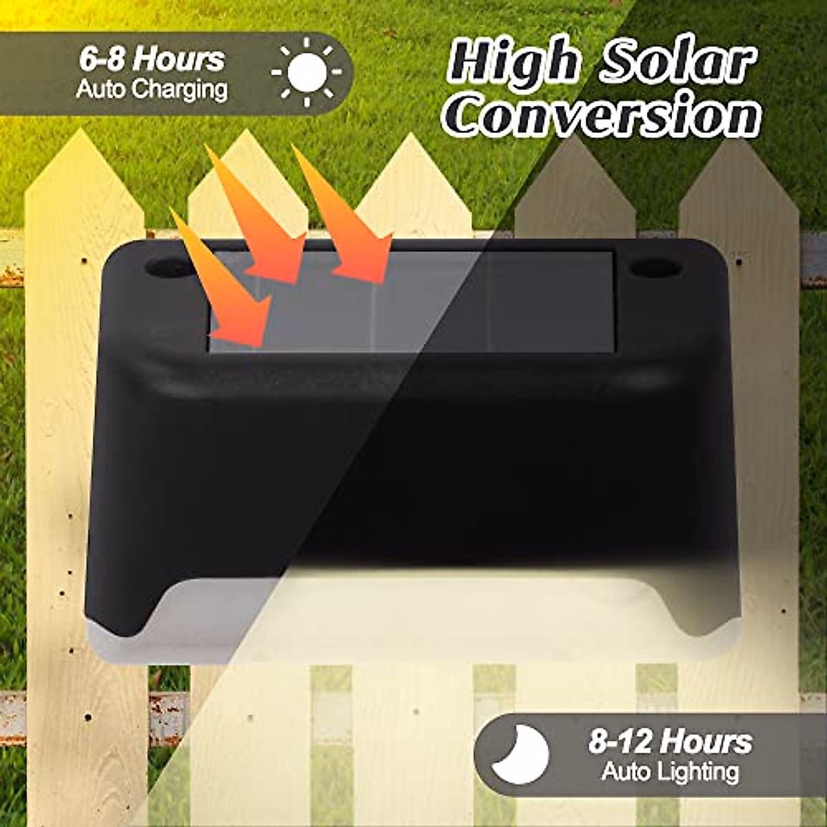 BIGTREE 12 Pack Solar Deck Lights Outdoor, Solar Step Lights Waterproof Led Solar Lights for Outdoor Stairs, Step, Fence, Yard, Patio, and Pathway