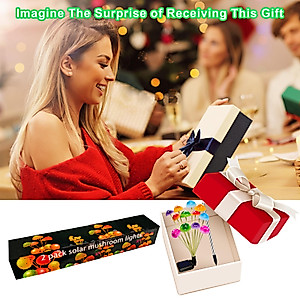 Solar Garden Lights, 2 Pack Solar Mushroom Lights Outdoor, Upgraded 24LED Mushroom Flower Light Yard Decor Outside Waterproof, Garden Decor for Lawn Front Porch Patio Backyard