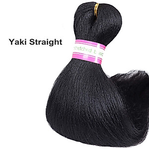 Pre-Stretched Braiding Hair Extensions Black-12 Inch 8 Packs Synthetic Braiding Hair Crochet Braids, Natural Easy Braid Crochet Hair, Hot Water Setting Professional Soft Yaki Straight Texture (#1B)