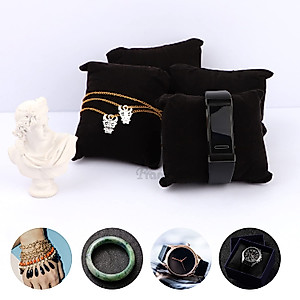 Framendino, 20 Pack Small Black Watch Pillow Velvet Bracelet Jewelry Displays Bangle Cushions Stand for Boxs