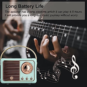 Baolira Vintage Retro Bluetooth Speaker Wireless Mini Speaker,Blue Speaker with Crystal Clear Stereo Sound Rich Bass, Retro Portable Speaker for iPhone,Android Devices and Tablet(Blue)