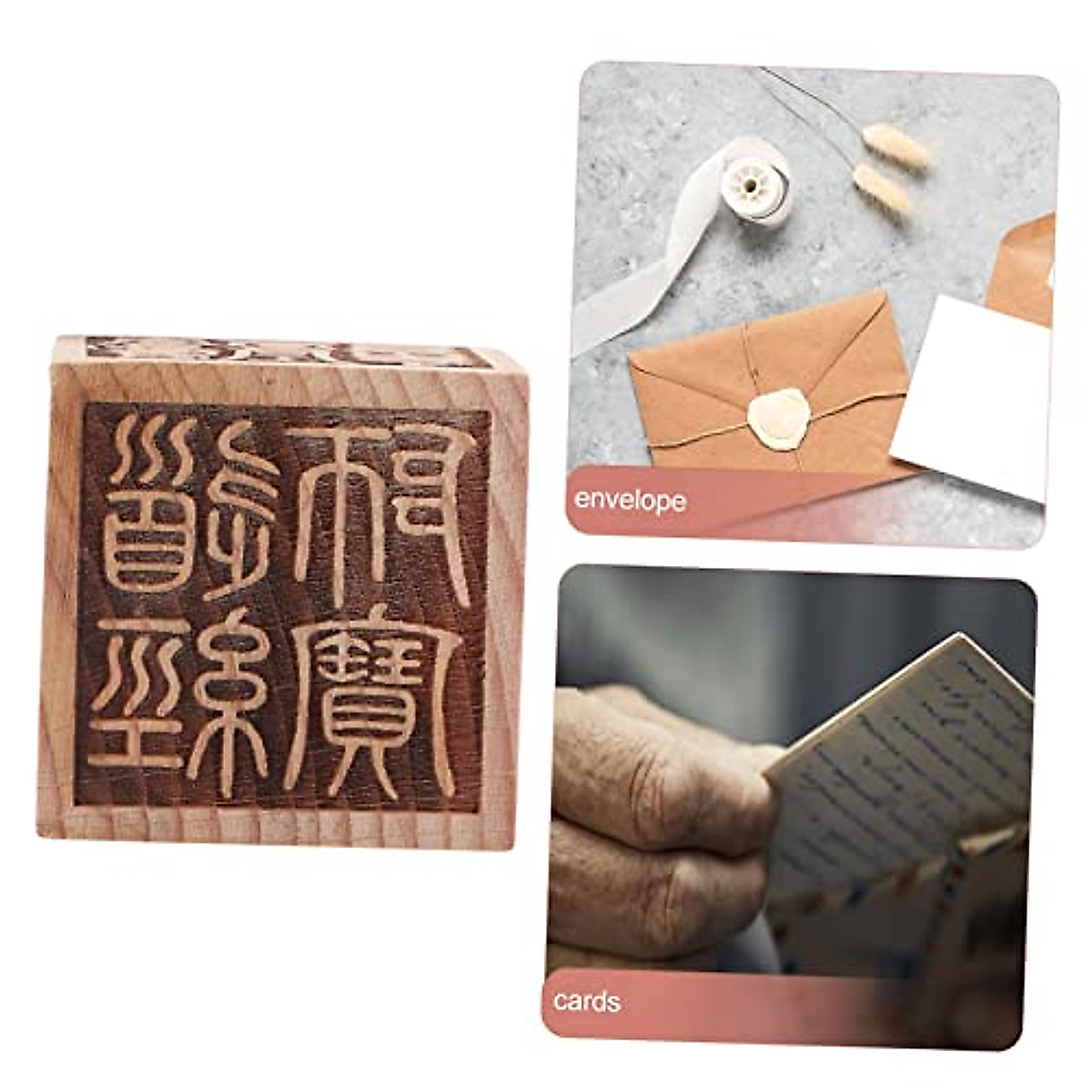 SEWACC Wooden Six Sided Seal Home Goods Decor Desktop Decor Wooden Stamps Wooden Seal Stamp Tabletop Chinese Seal Decorative Buddha Sturdy Buddha Stamp Reusable Buddha Stamp Chinese Stamp